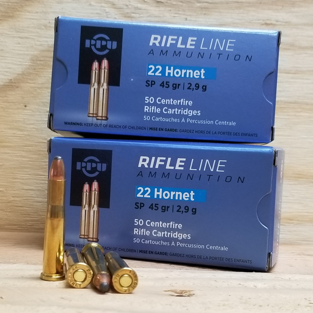 Prvi PPU 22 Hornet Ammunition Standard PP22H 45 Grain Soft Point 50 Rounds