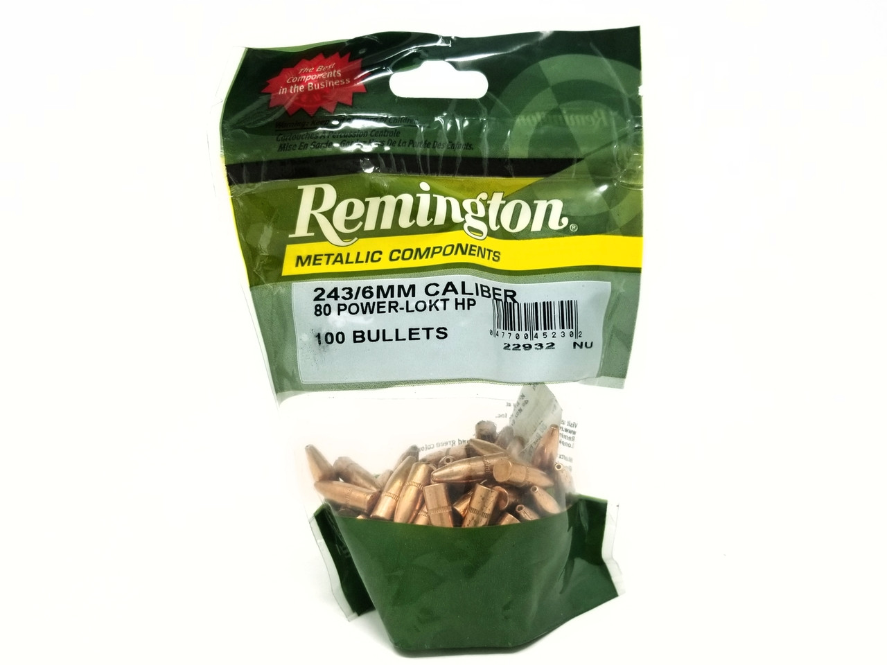 Remington 6mm (.243 Dia) Reloading Bullets RB243P1 80 Grain Power-Lokt ...