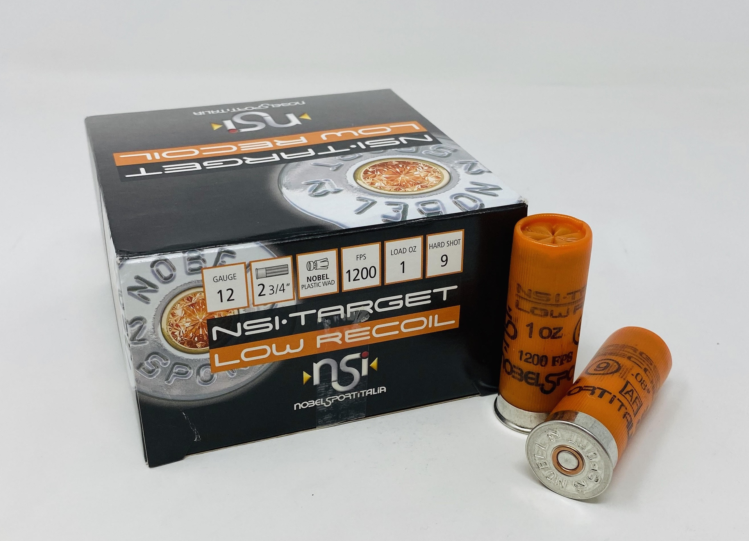 Nobel Sport Italia 12 Gauge Ammunition Low Recoil ANSLR19CASE 2-3/4" #9 ...