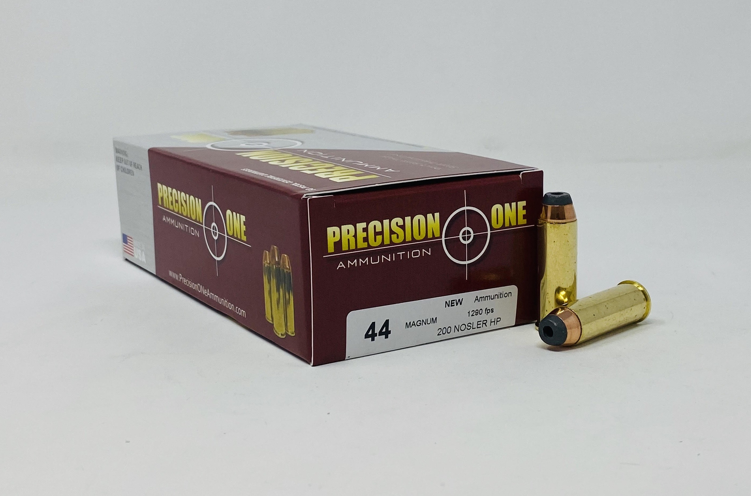 Precision One 44 Magnum Ammunition 240 Grain Nosler Jacketed Hollow ...