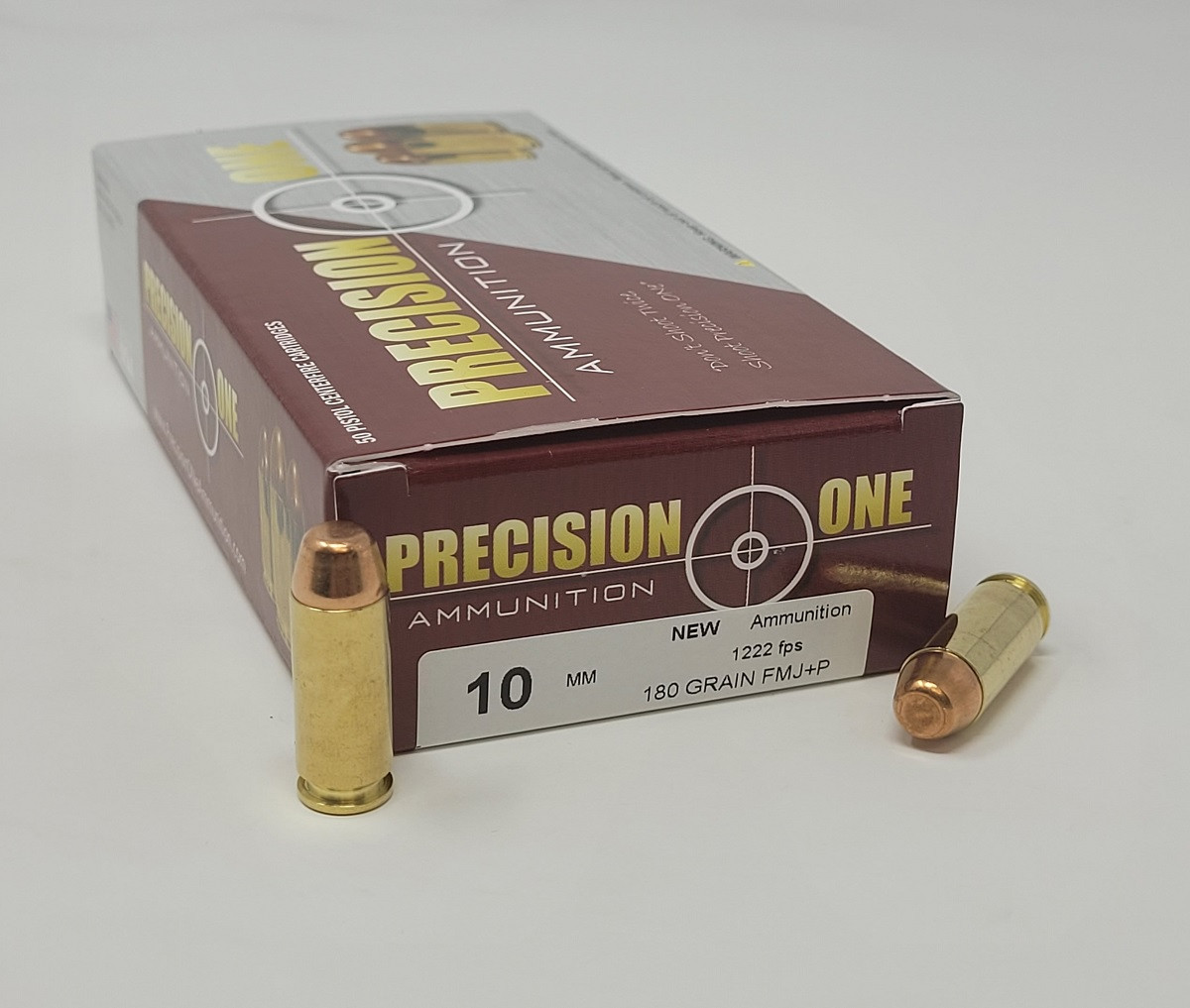 Precision One 10mm Auto Ammunition 180 Grain Full Metal Jacket 50 rounds