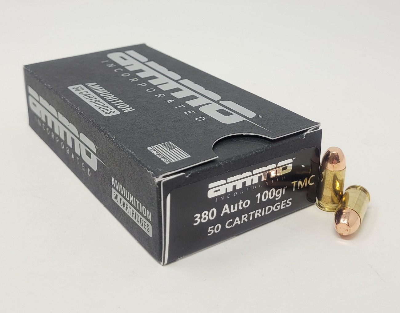 Ammo Inc 380 Auto Ammunition AI380100TMCA50 100 Grain Total Metal ...