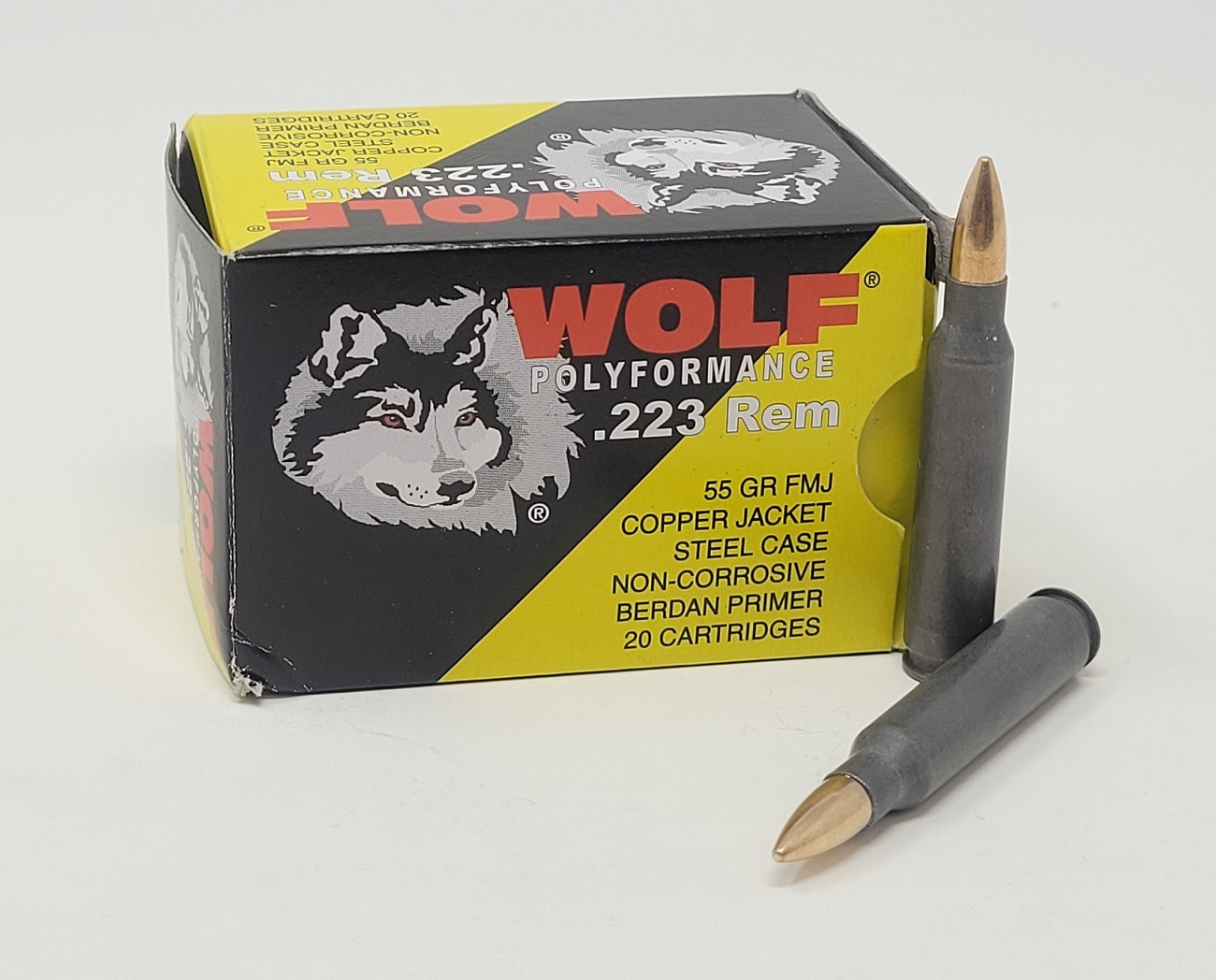 Wolf 223 Rem Ammunition Performance 55 Grain Full Metal Jacket 20 Rounds