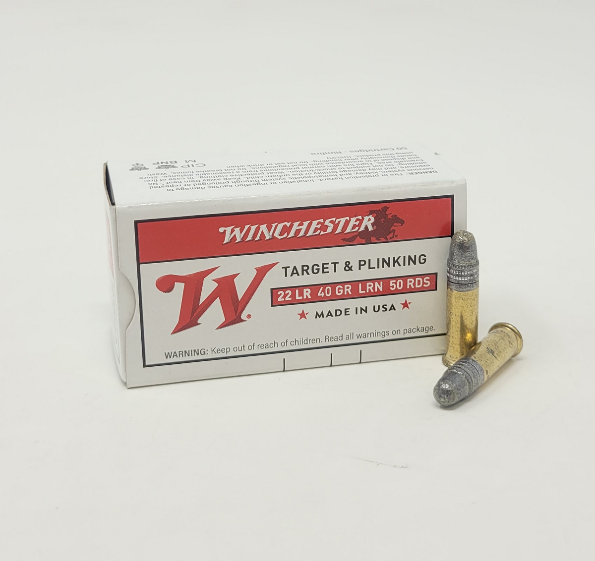 Winchester 22 Long Rifle Ammunition USA22LR 40 Grain Lead Round Nose 50 ...