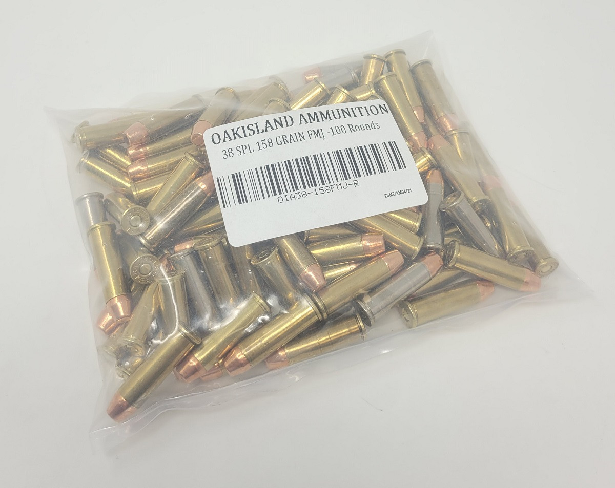 Oakisland 38 Special Ammunition *REMAN* OIA38158FMJR 158 Grain Flat ...