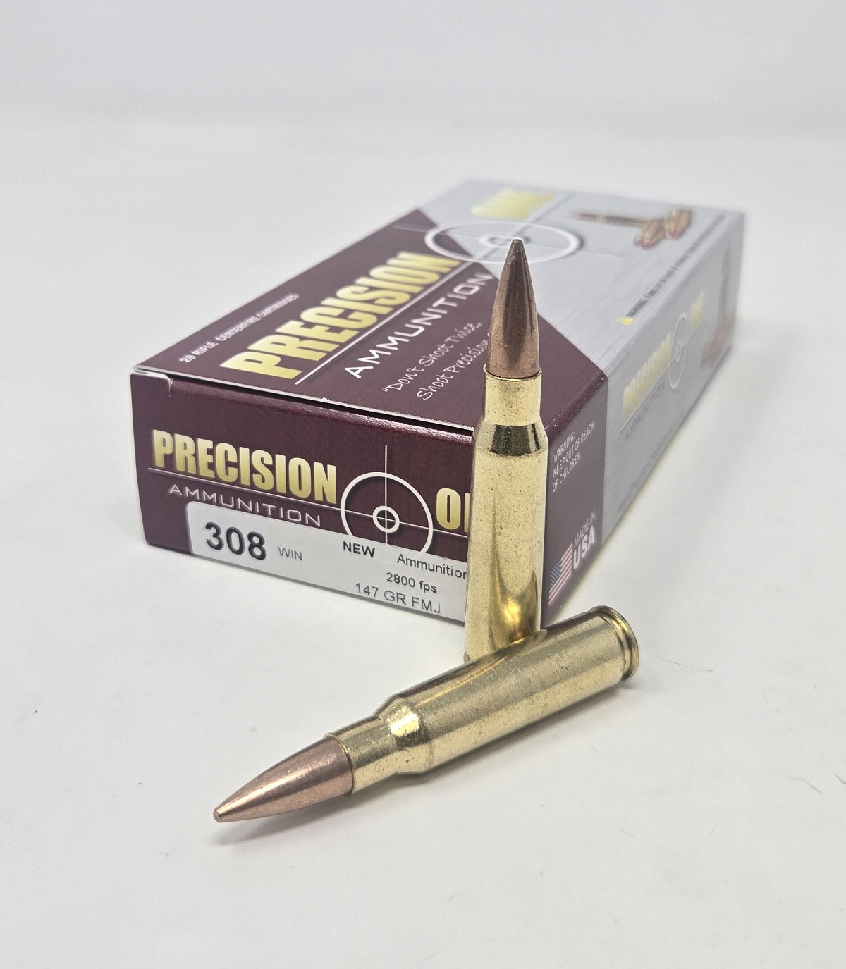 Precision One 308 Win Ammunition PONE1787 147 Grain Full Metal Jacket ...