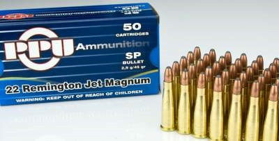 Prvi PPU 22 Rem Jet Mag Ammunition PPH22RJ 45 Grain Soft Point 50 Rounds
