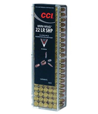 CCI Mini-Mag 22 LR Ammunition 0030 Copper-Plated Round Nose 40 Grain ...