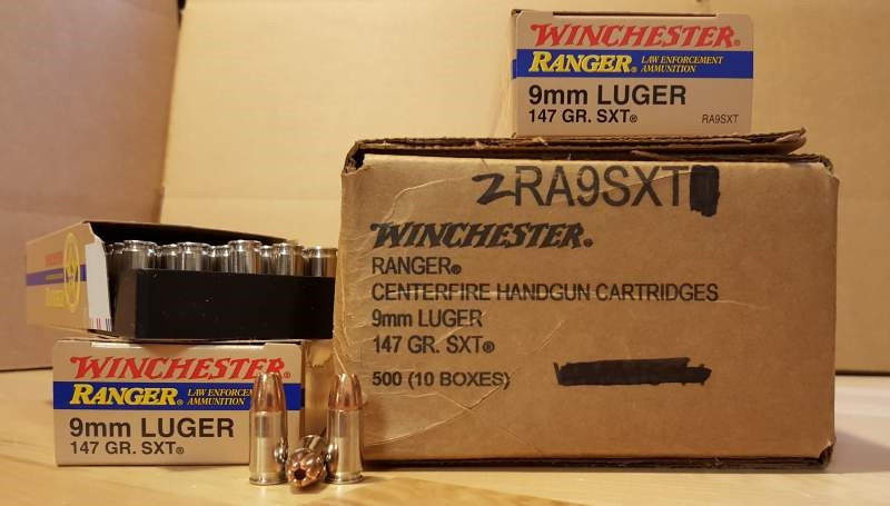 Winchester 9mm Ranger RA9SXT 147 gr SXT JHP 50 per box
