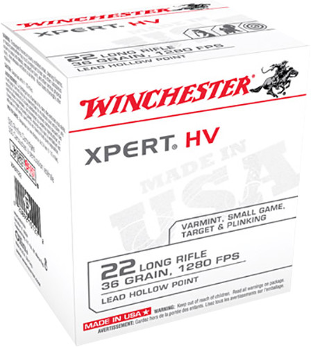 Winchester 22 LR Ammunition XPERT HV 36 Grain Lead Hollow Point Bulk ...