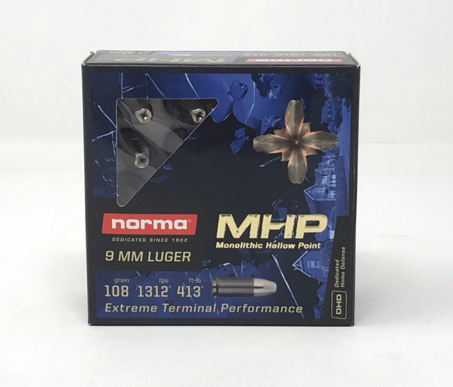 Norma 9mm Luger Extreme Terminal Performance Ammunition GE299740020 108 ...
