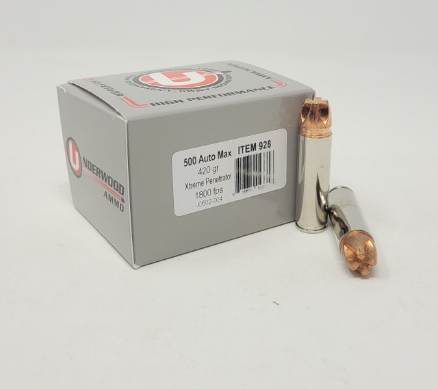 Underwood 500 Auto Max Ammunition UW928 420 Grain Xtreme Penetrator 20 ...