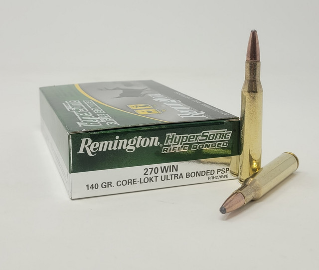 Remington 270 Win Ammunition Hypersonic Rifle Boded PRH270WB 140 Grain ...