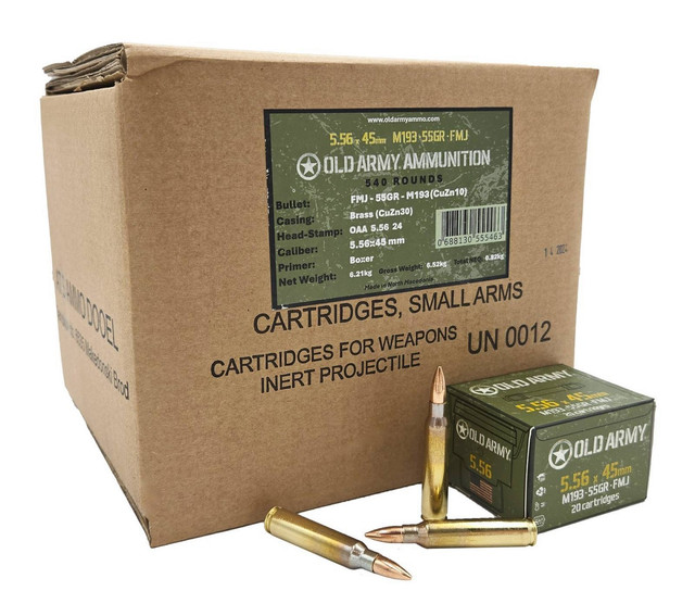 Old Army Ammo 5.56x45mm NATO Ammunition OAA556 55 Grain M193 Full Metal ...
