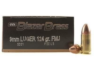 CCI 9mm Ammunition Blazer Brass 5203 147 Grain Full Metal Jacket 50 ...