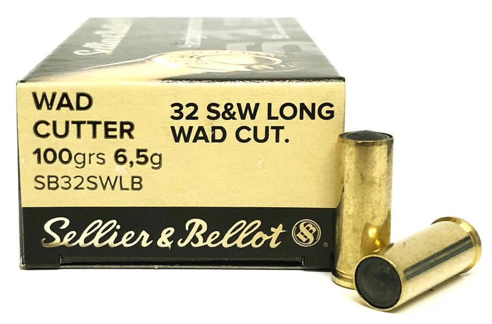 Sellier & Bellot 32 S&W Long Ammunition SB32SWLA 100 Grain Lead Round ...