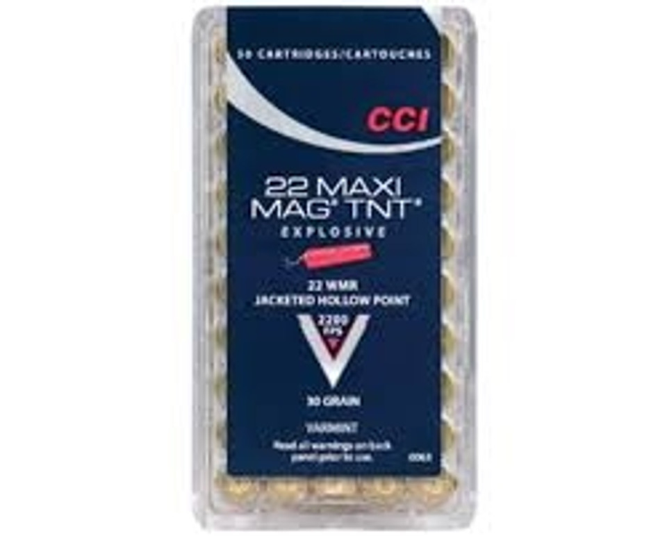 CCI 22 WMR Maxi-Mag TNT JHP CCI0063 30 gr 50 per box CCI 22 WMR Maxi-Mag TNT JHP CCI0063 30 gr 50 per box