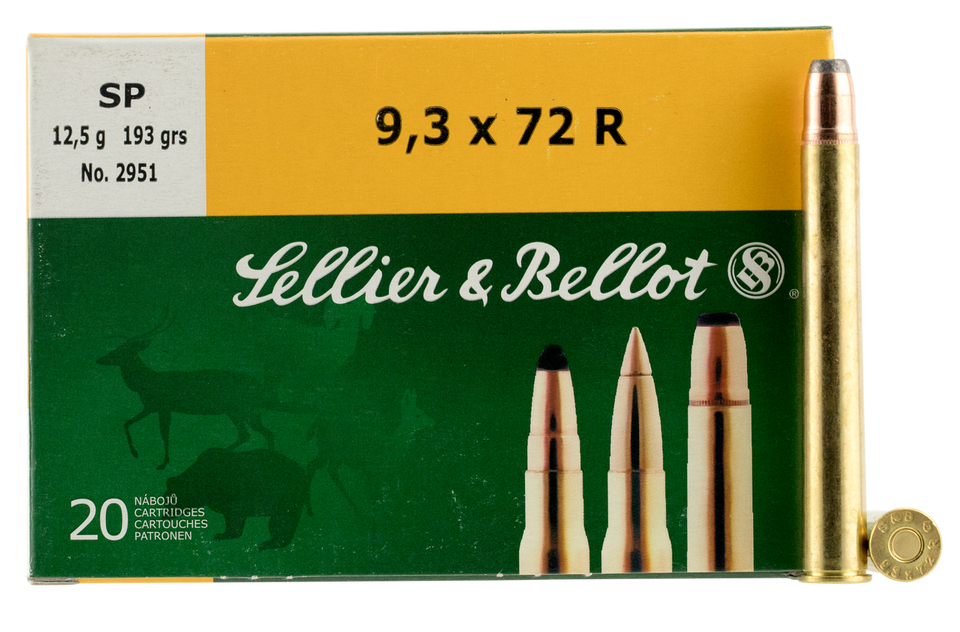Sellier & Bellot 9.3x72R Ammunition SB9372RA 193 Grain Soft Point 20 Rounds