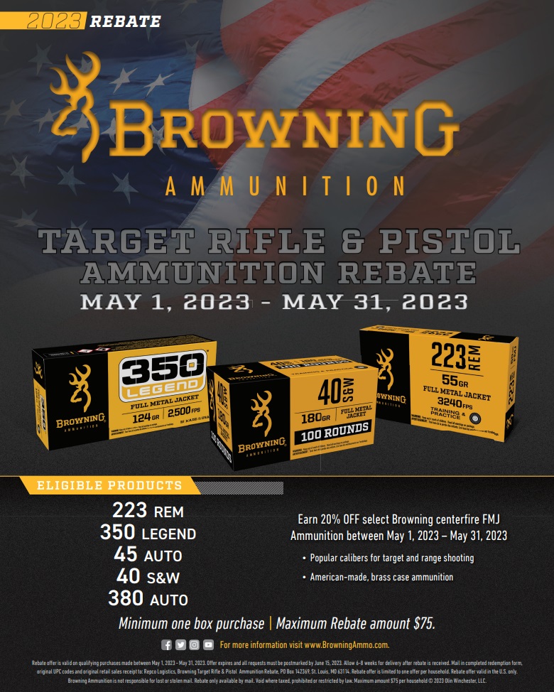 Browning 350 Legend Ammunition 192803501 124 Grain Full Metal Jacket 20 ...