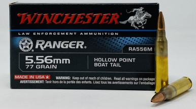 Winchester 5.56x45mm Ammunition RA556M Ranger 77 Grain Match Boat Tail ...