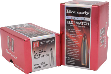 Hornady ELD Match 30 Cal .308" 155 Grain Projectiles 100 Count