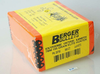 Berger 7mm (.284 Dia) Reloading Bullets 195 Grain EOL Elite Hunter 500 ...