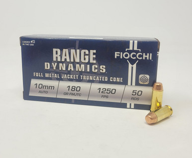 Fiocchi 10mm Ammunition 10AP 180 Grain Full Metal Jacket Truncated Cone ...