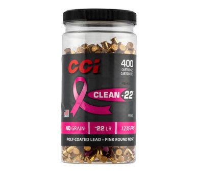 CCI Clean 22 LR Ammunition 40 Grain High Velocity Pink Round Nose 400 ...
