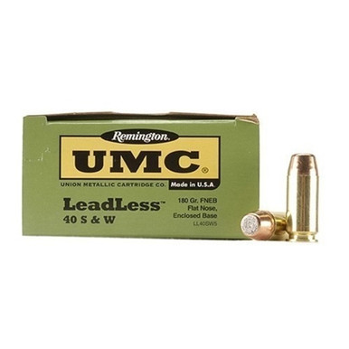 Remington 40 S&W Ammunition LL40SW5 180 Grain Jacketed Flat Nose Soft ...