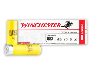 Winchester 20 Gauge Ammunition USA208VP 2-3/4" 7/8oz 8 Shot Value Pack ...