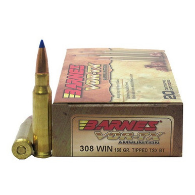Barnes 308 Win Ammunition BB308W2 168 Grain Vor-TX TTSX Ballistic Tip ...