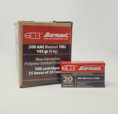 Barnaul 300 AAC Blackout BARN300BLKFMJ145 145 Grain Full Metal Jacket ...