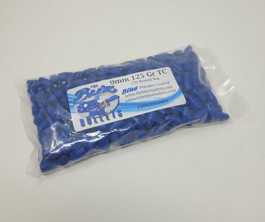 The Blue Bullets 9mm (.355 Dia) Reloading Bullets BB9125TC 125 Grain ...