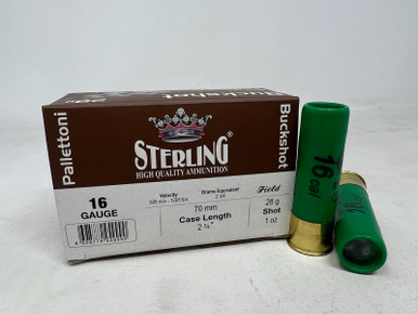 Sterling 16 Gauge Ammunition STRLG16GBUCK #1 Buckshot 2-3/4" 1oz ...