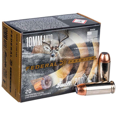Federal Premium 10mm Auto Ammunition P10SA 200 Grain Swift A-Frame ...
