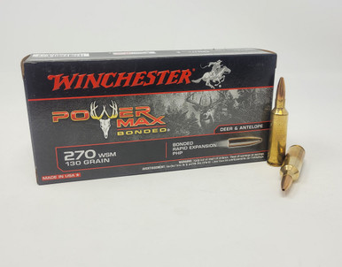 Winchester 270 WSM Ammunition PowerMax Bonded X270SBPY 130 Grain Hollow ...