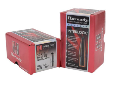 Hornady 30 Cal (.308 Dia) Reloading Bullets H3075 180 Grain Interlock ...