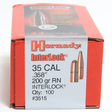 Hornady 35 Cal (.358 Dia) Reloading Bullets H3515 200 Grain Interlock ...