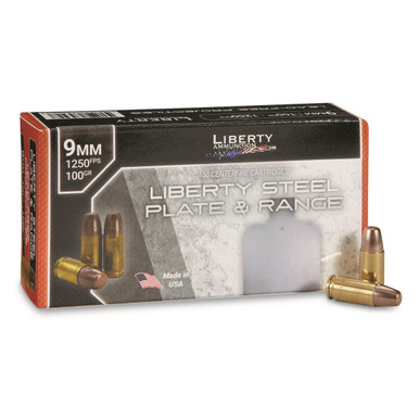 Liberty 9mm Ammunition Steel Plate & Range LAR9066 100 Grain Lead Free ...