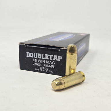 DoubleTap 45 Win Mag Ammunition 45M230FMJ 230 Grain Flat Point Full ...