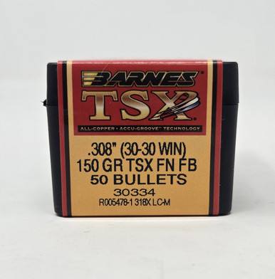 Barnes 30-30 Win (.308 Dia) Reloading Bullets Copper TSX B30334 150 ...