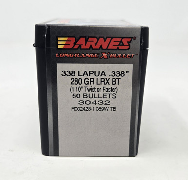Barnes 338 Lapua (.338 Dia) Reloading Bullets Copper LRX B30432 280 ...