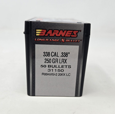 Barnes 338 Cal (.338 Dia) Reloading Bullets Copper LRX B31150 250 Grain ...