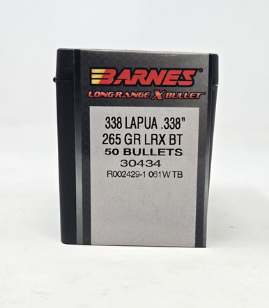 Barnes 338 Lapua (.338 Dia) Reloading Bullets Copper LRX B30434 265 ...