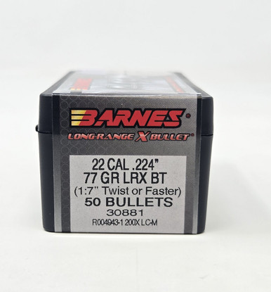 Barnes 22 Cal (.224 Dia) Reloading Bullets Copper LRX B30881 77 Grain ...