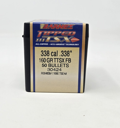 Barnes 338 Cal (.338 Dia) Reloading Bullets Copper TTSX B30424 160 ...
