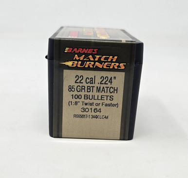 Barnes 22 Cal (.224 Dia) Reloading Bullets Match Burner B30164 85 Grain ...