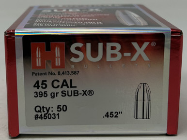 Hornady 45 Cal (.452 Dia) Reloading Bullets H45031 395 Grain Sub-X 50 ...