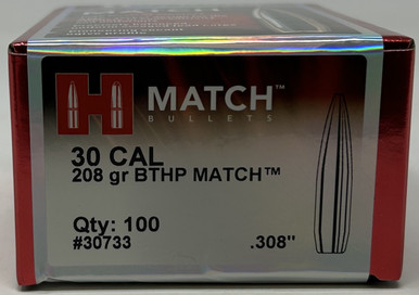 Hornady 30 Cal (.308 Dia) Reloading Bullets Match H30733 208 Grain Boat ...
