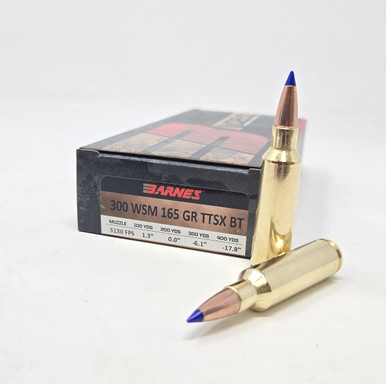 Barnes 300 WSM Ammunition Copper Vor-TX BB300WSM2 165 Grain TTSX ...